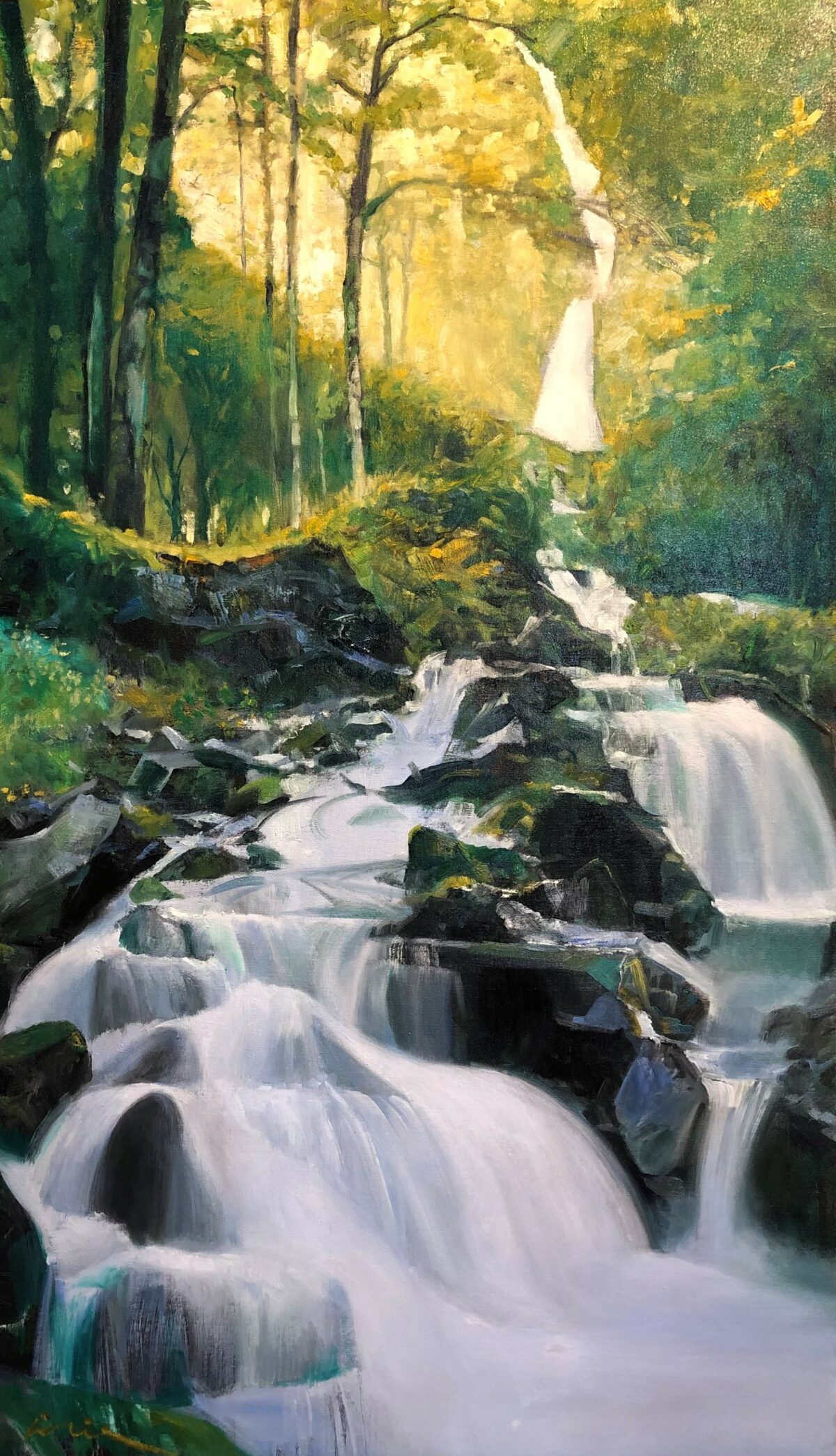 Li Tie – Flowing Creek in the Forest – White Lotus Gallery